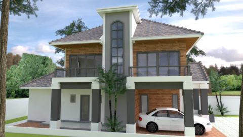 4 Bedrooms Home Plan 8.5x14.7m - SamPhoas Plan