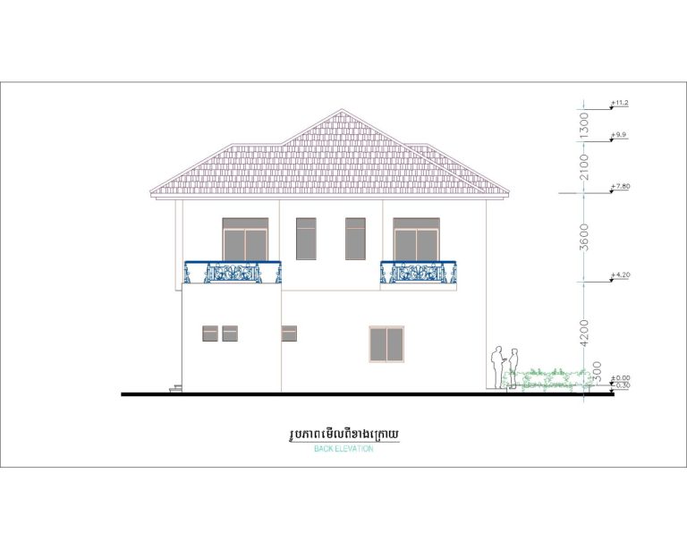 4 Bedroom Home Plan Full Exterior and Interior 10x15.6m - SamPhoas Plan
