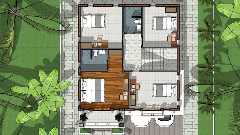 Home Plan 9x11 Meter 5 Bedrooms - SamPhoas Plan