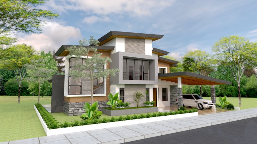 Plan 3D Home Design 20x15m Full Plan 4Beds - SamPhoas Plan