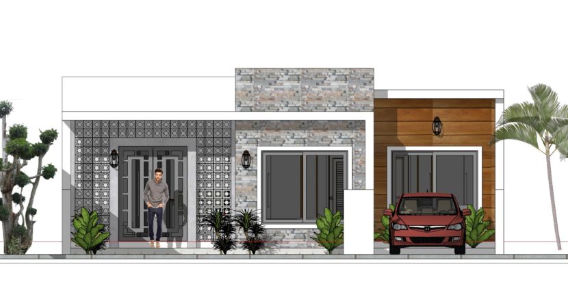Simple Home Design Plan 10x8m with 2 Bedrooms - SamPhoas Plan