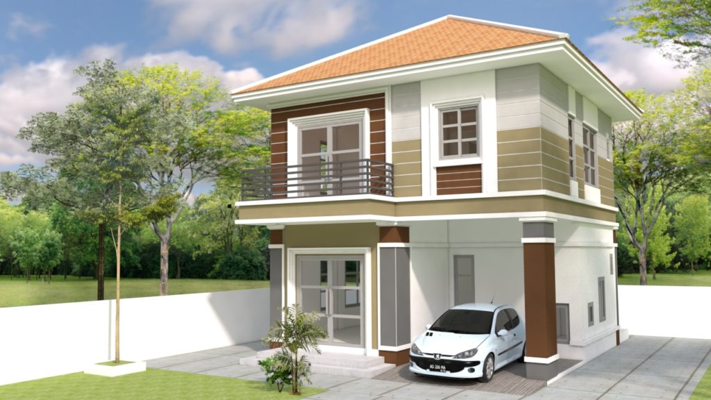 Home Design Plan 7x7m with 3 Bedrooms - SamPhoas Plan