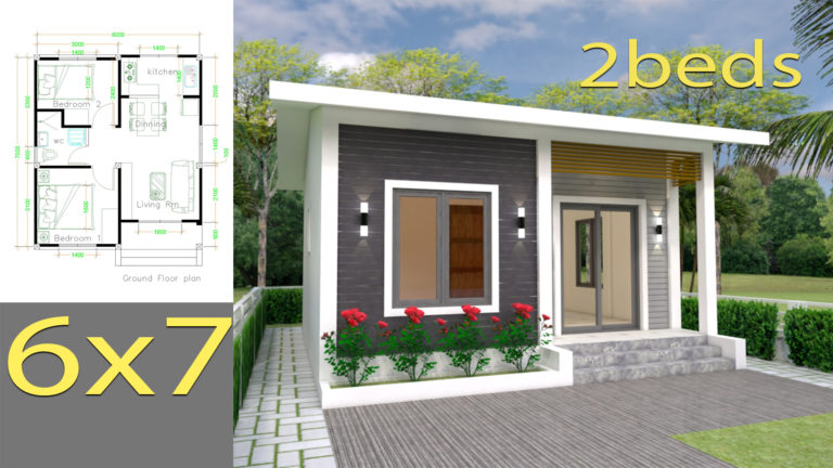 House Plans 6x7m with 2 bedrooms Full Plans - SamPhoas Plan